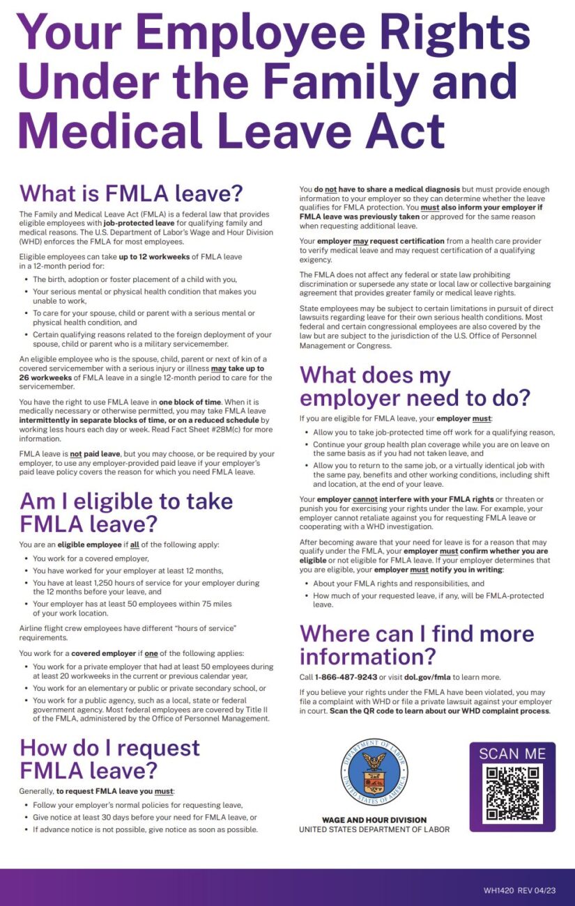 DOL Publishes a New (Eggplant-Colored) FMLA Poster | FMLA Insights